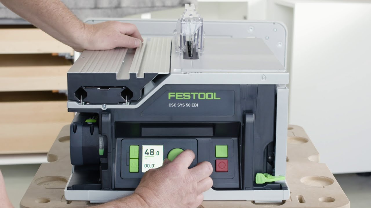 Akku-Tischkreissäge | CSC SYS 50 - Festool - YouTube