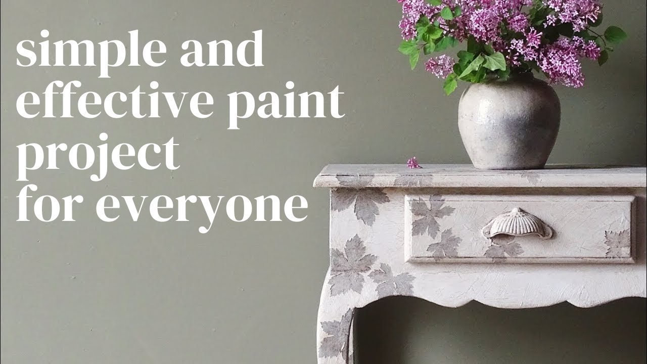 Easy chalk paint technique, garden leaf impression. - YouTube