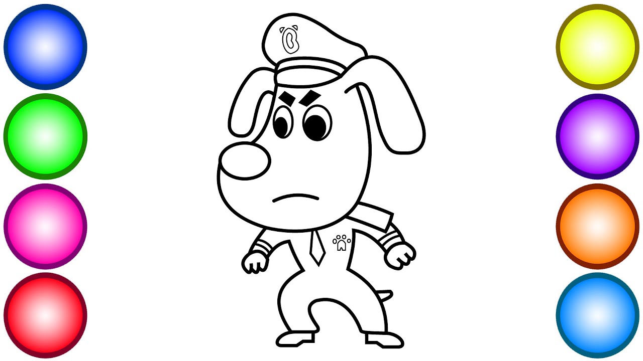 Learn How to Draw Sheriff Labrador - Painting and Coloring for Kids ...