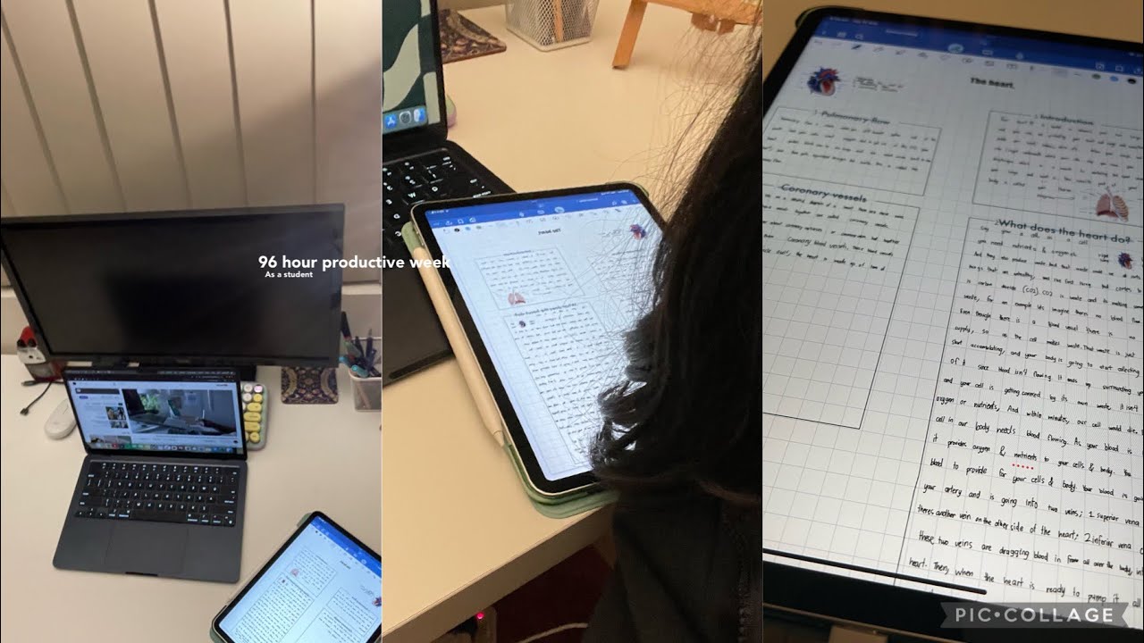 96-HOUR productive study week | iPad note taking, Banana milk, new desk ...