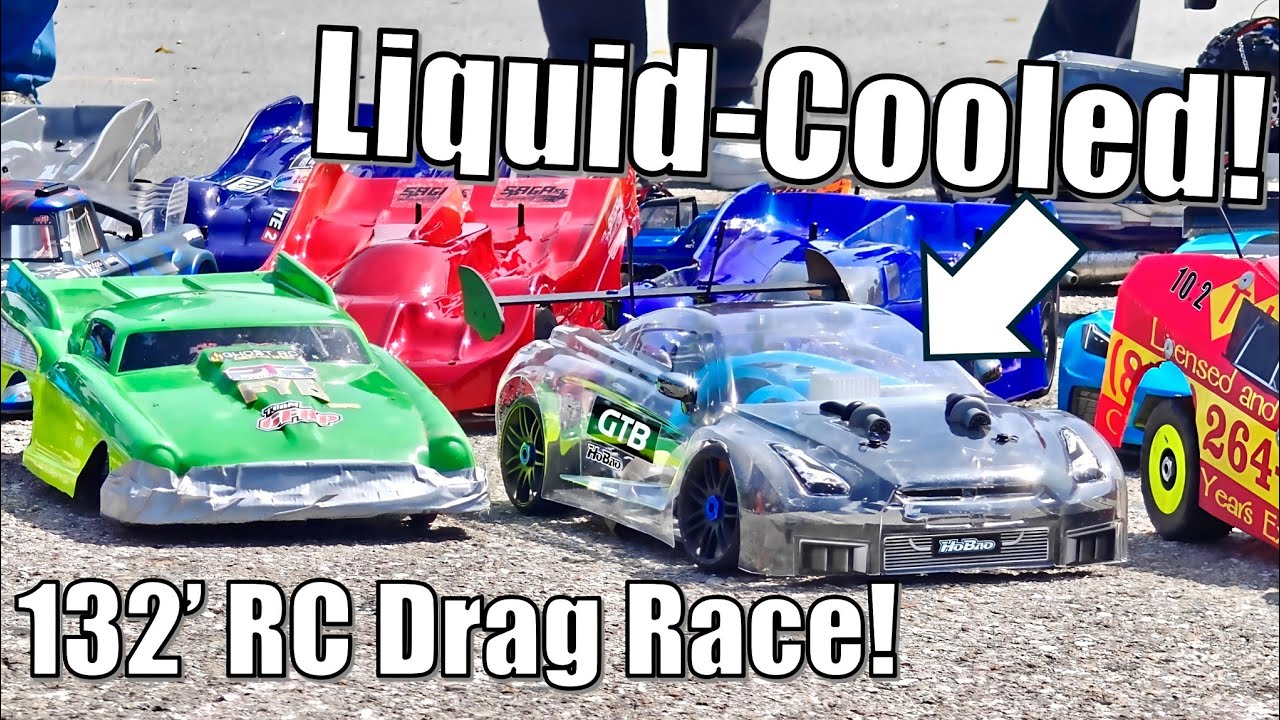 100+ Mph Liquid Cooled RC Car at a 132' RC Drag race Tournament! It was ...