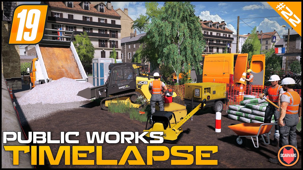 🚧 Building A Small Gravel Back Road In Town Center - Public Works⭐ FS19 ...