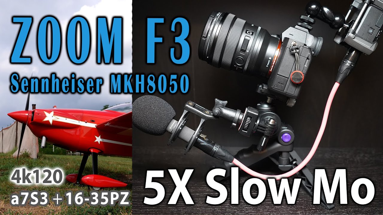 ZoomF3 192kHz + Sennheiser MKH8050 5X Slow Motion a7S3 4k120 - YouTube