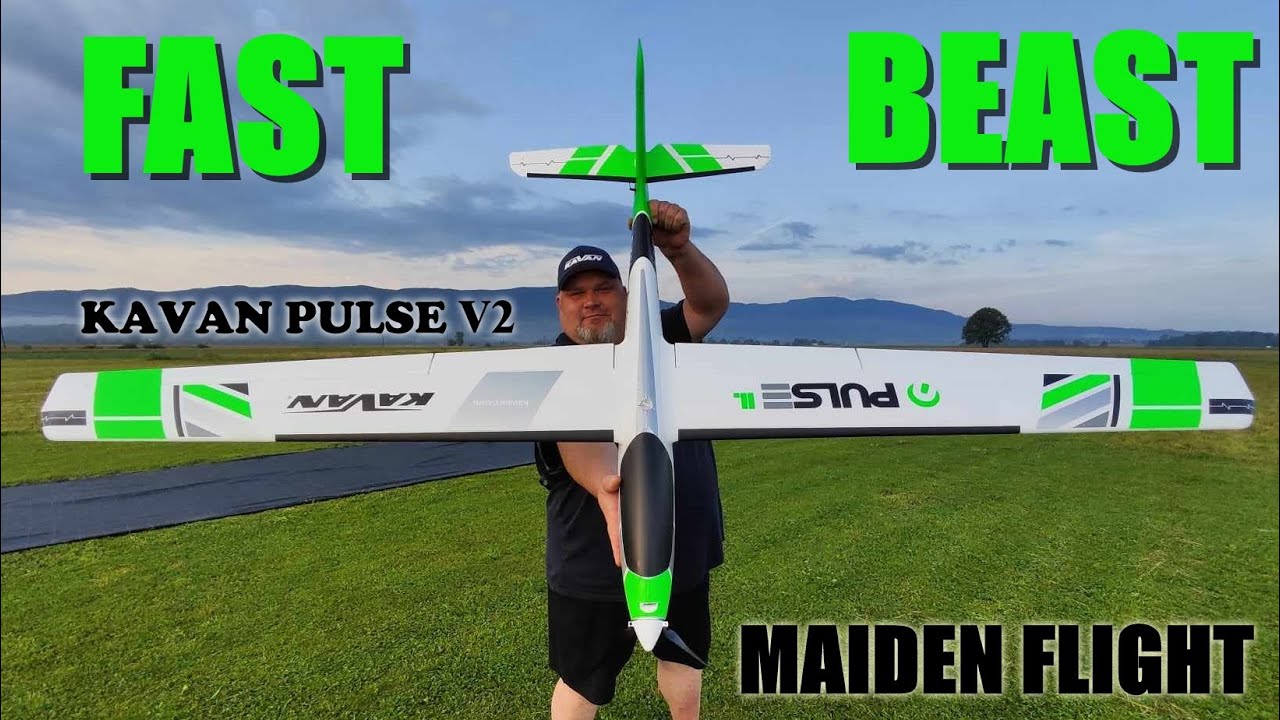 NEW KAVAN Pulse 2200 V2 PNF EPO RC glider plane 4S power MAIDEN FLIGHT - YouTube