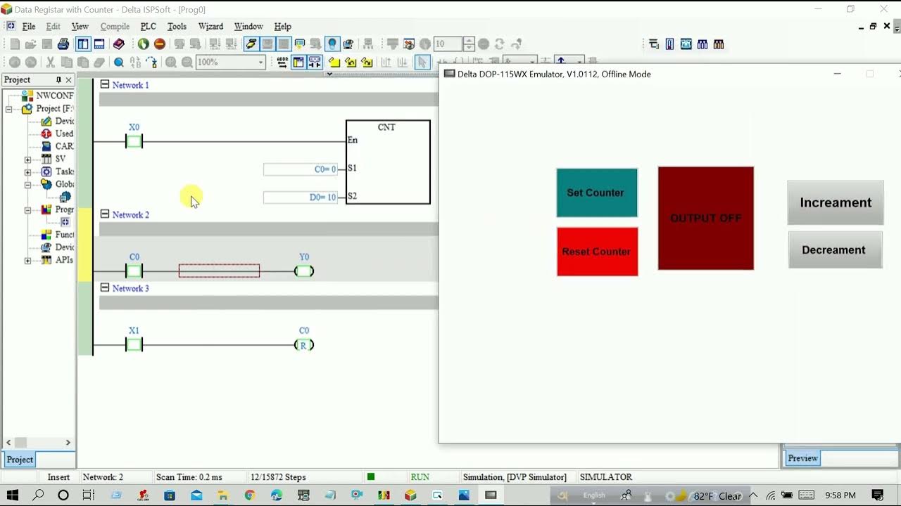 Increment & Decrement Command In Delta (DOPSOFT) HMI - 8th Lecture - YouTube