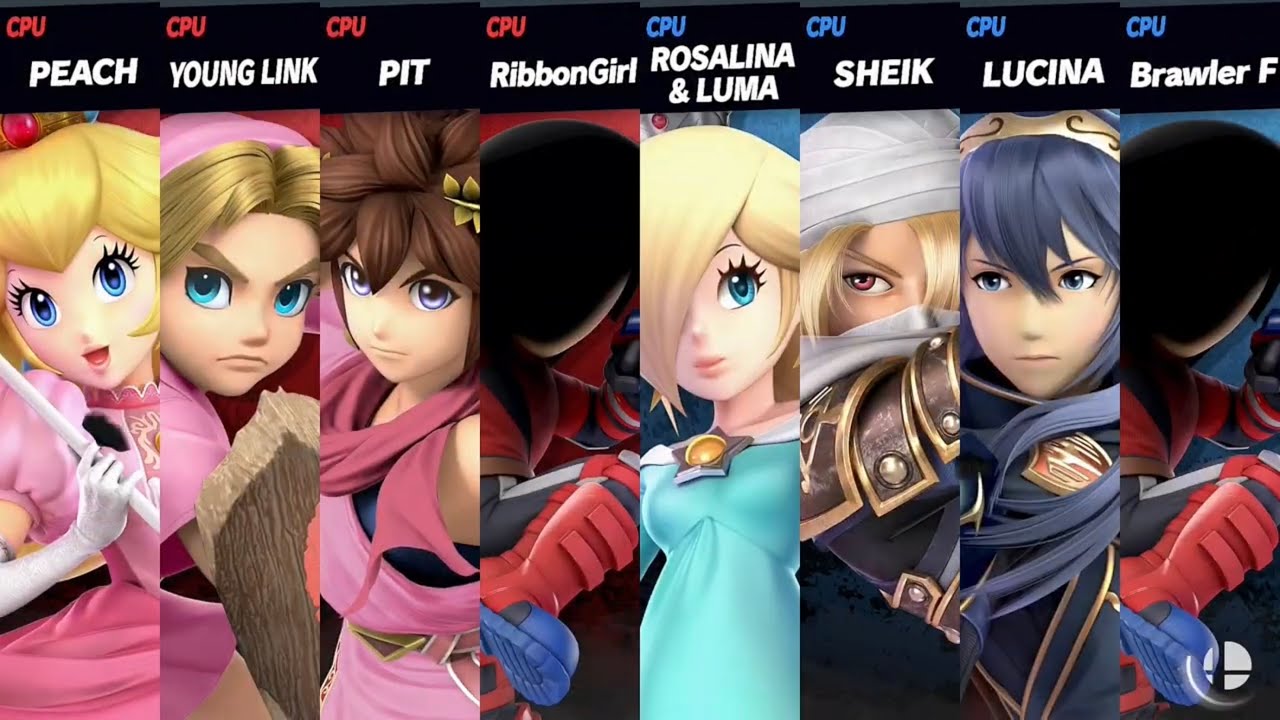 Super Smash Bros. Ultimate - Pink Fighters vs Blue Girls (REDO) - YouTube
