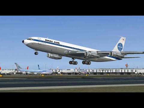 BOEING 707 320ADV PAN AM AIRWAYS TAKE OFF FROM HEATHROW INTL AIRPORT ...