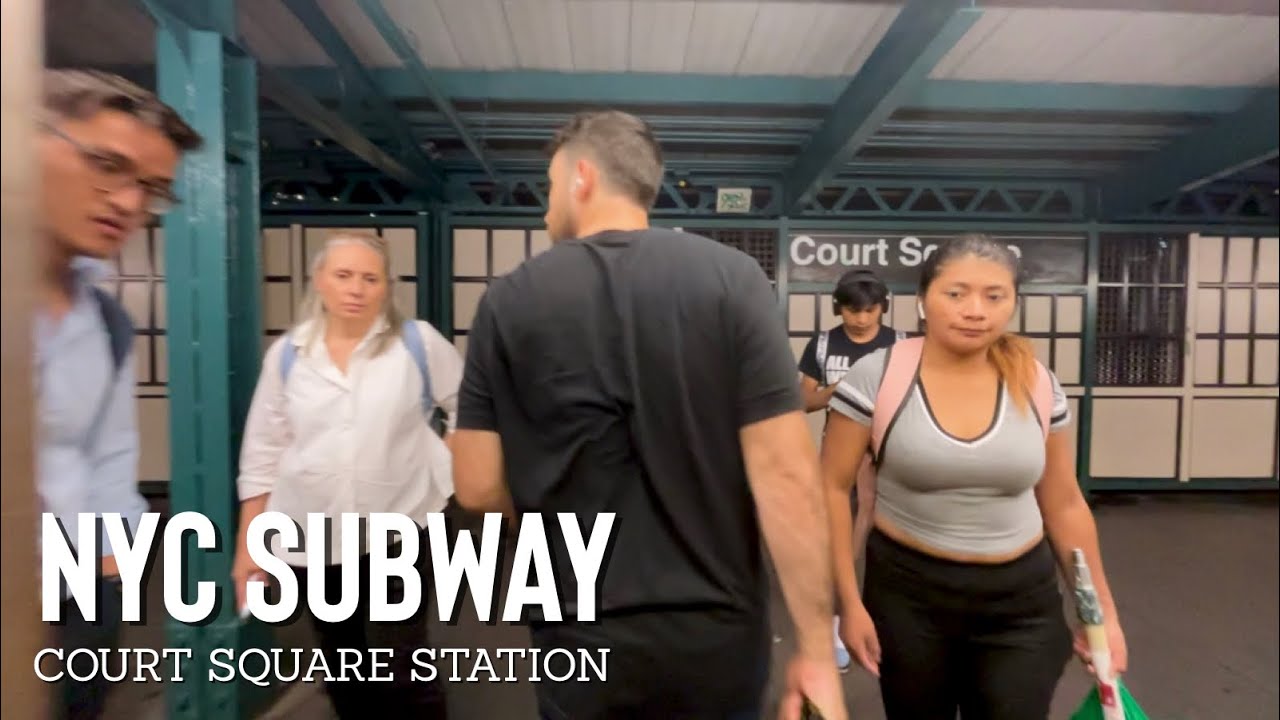 NYC Subway Walking Tour: Transfer from the 7 to the G Train at Court ...