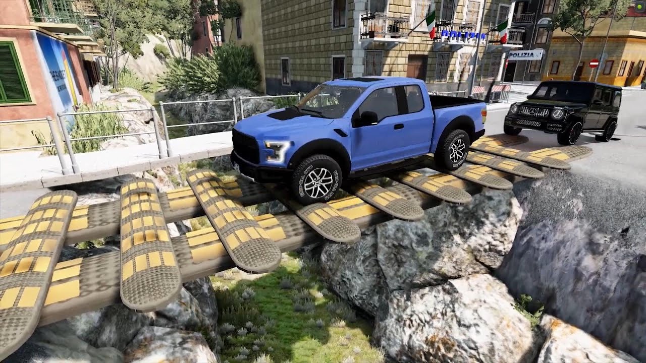 cars vs Speed bumps bridge #13 - BeamNG.drive | BeamNG-Cars TV live 12 ...