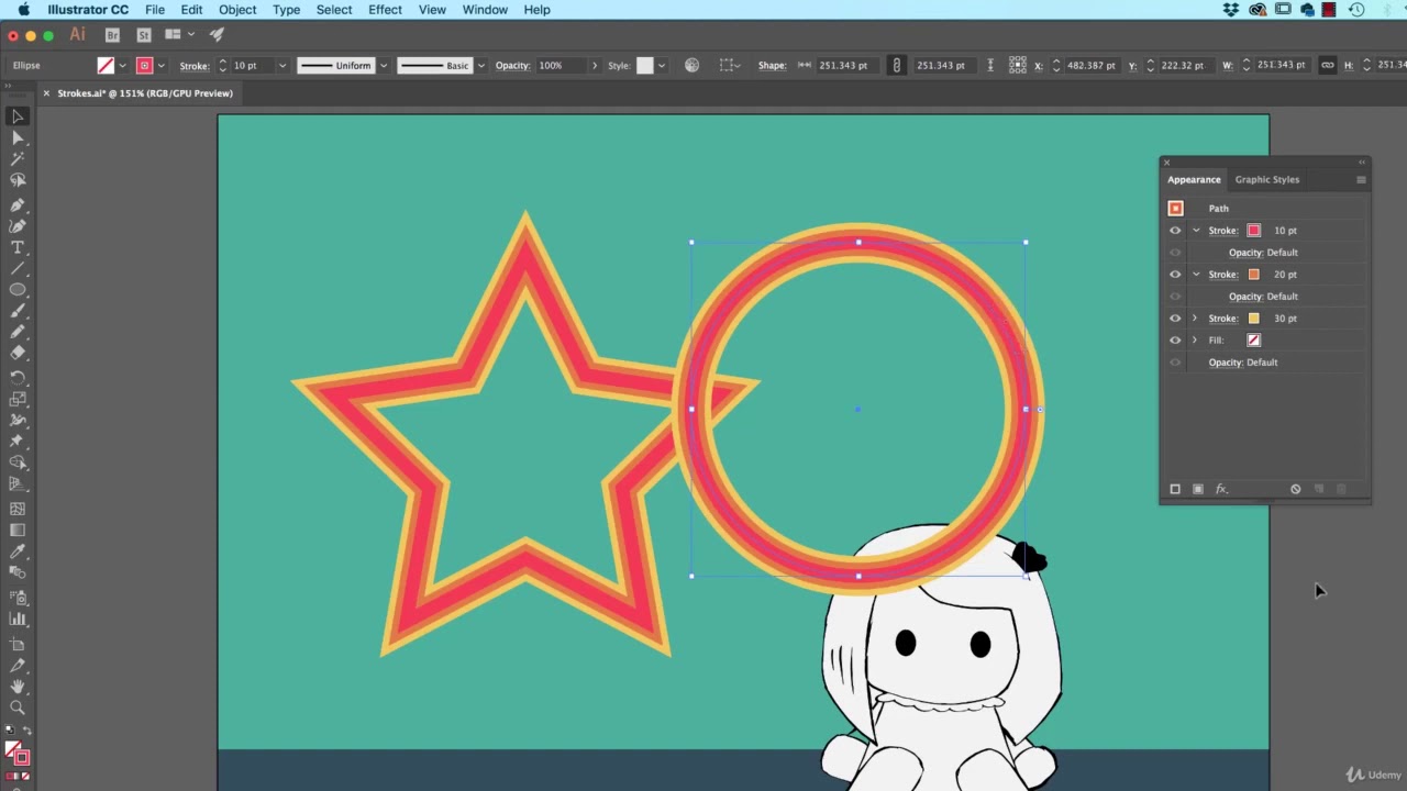 How to multiple strokes to a path in Adobe Illustrator CC advance training - YouTube