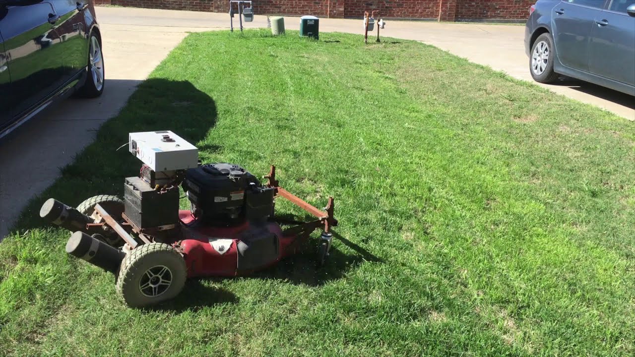 DIY remote control mower - YouTube