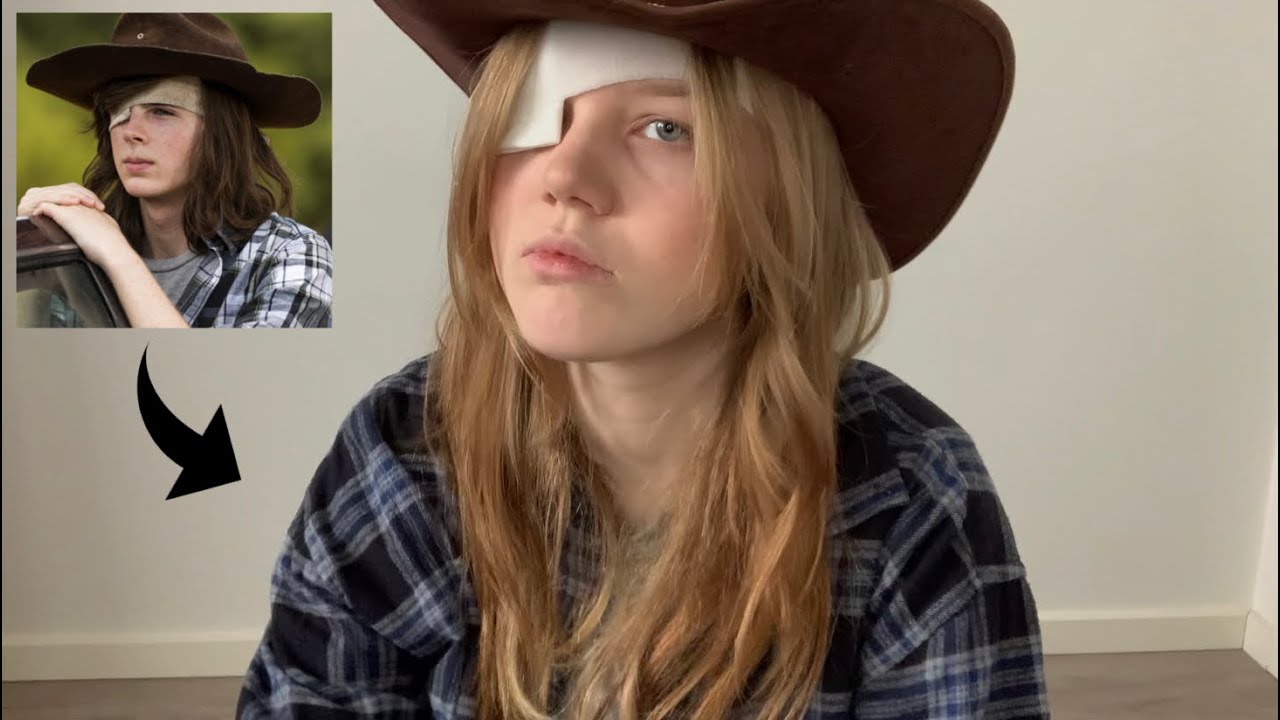 CARL GRIMES COSPLAY! (The walking dead) cosplay grwm but I have a ...