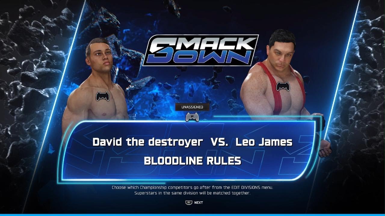 WWE 2K25 - AWA Friday night smackdown week 15: David the destroyer vs Leo James - YouTube