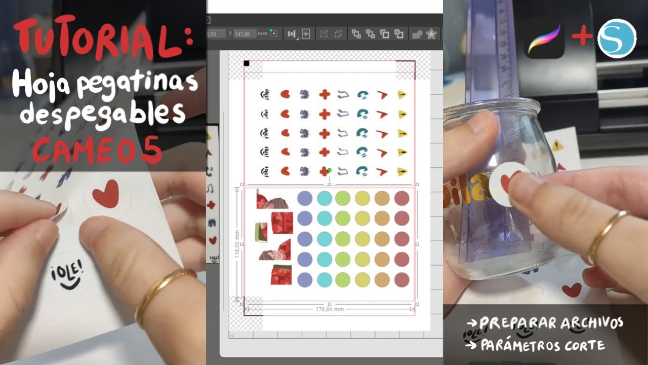 Cameo 5 tutorial | Cómo hacer hoja stickers despegables | corte ...