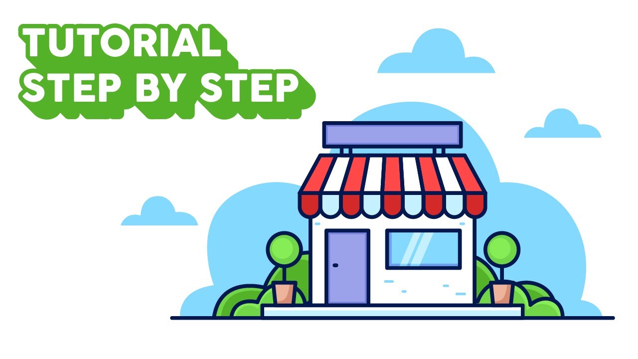 Tutorial cara membuat illustrasi store/shop di Adobe Illustrator - YouTube