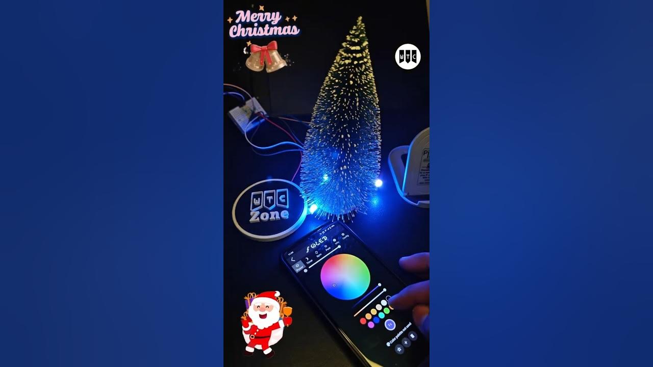 DIY Christmas Tree with RGB Lights! | WLED + ESP32 At Home Project 🎄 🌟 #christmas #tree #lights ...