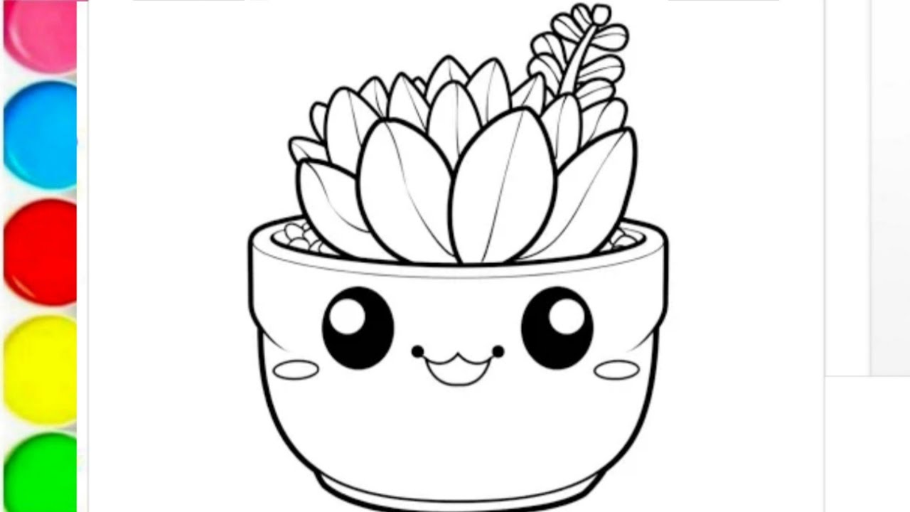 How to draw a cute plant step by step, beautiful plant drawing ...