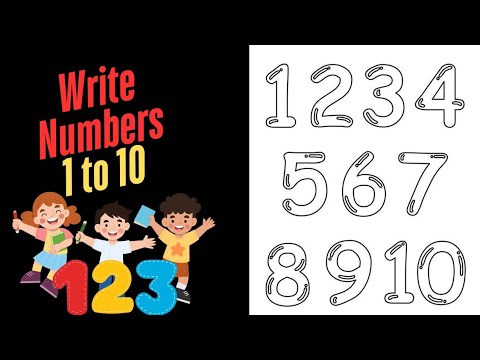 How to write numbers 1-10 || how to write counting 1 to 10 for kids and ...