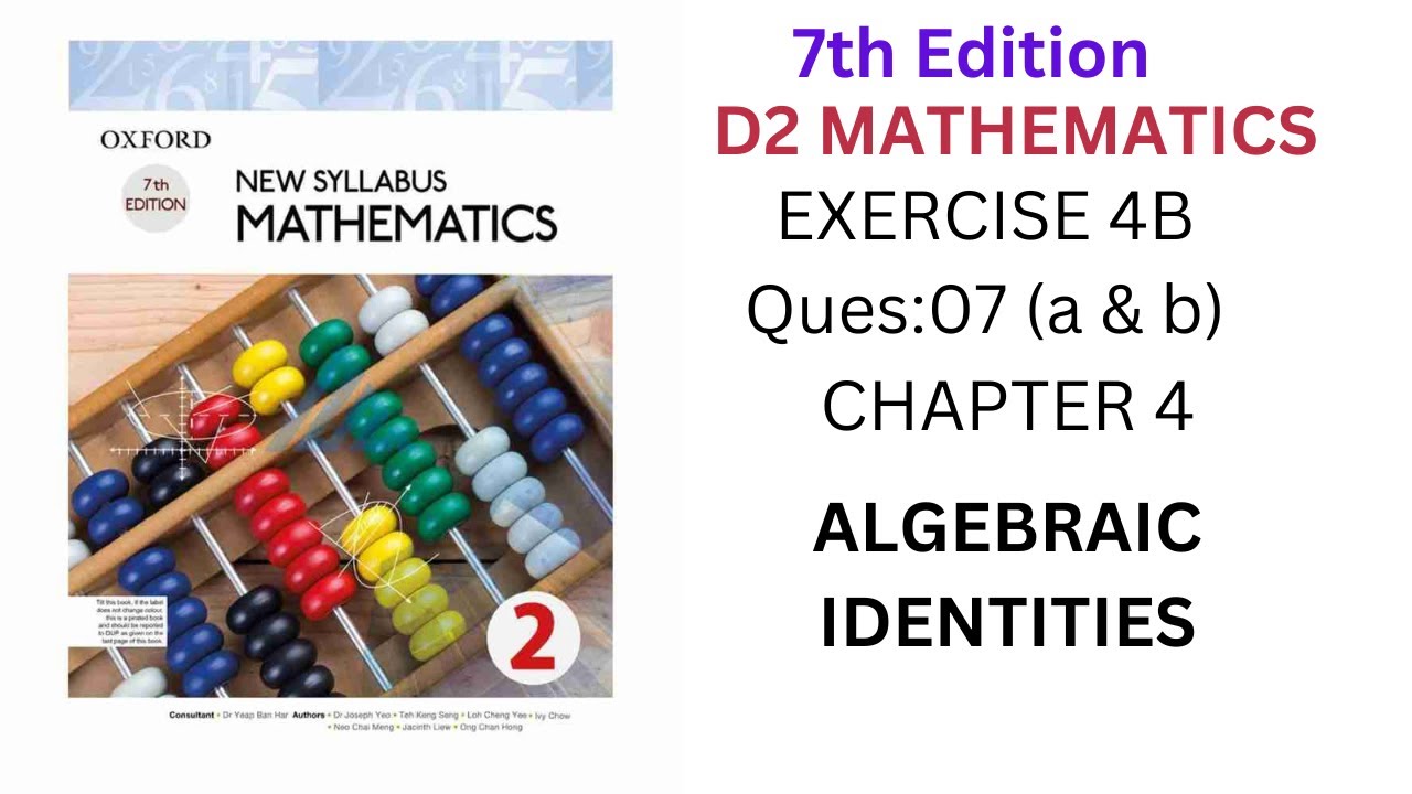 Exercise 4B Ques7 (a & b)||Oxford New Syllabus Math||7th Edition Book 2 ...