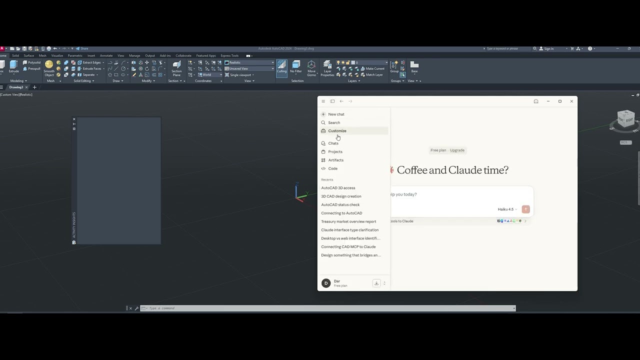 Claude MCP for AutoCAD part1 - YouTube