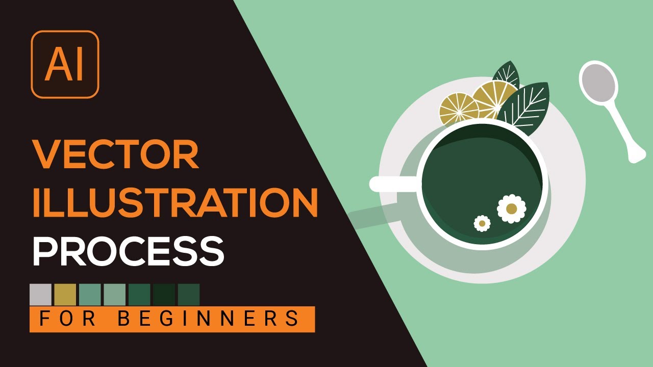 Vector illustration of tea cup ☕ || Adobe illustrator Tutorial || Clip ...