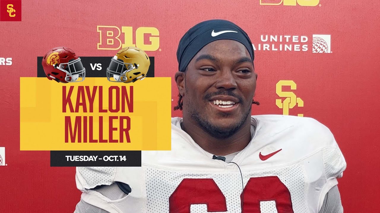 USC OL Kaylon Miller | Tuesday of Notre Dame Week - YouTube
