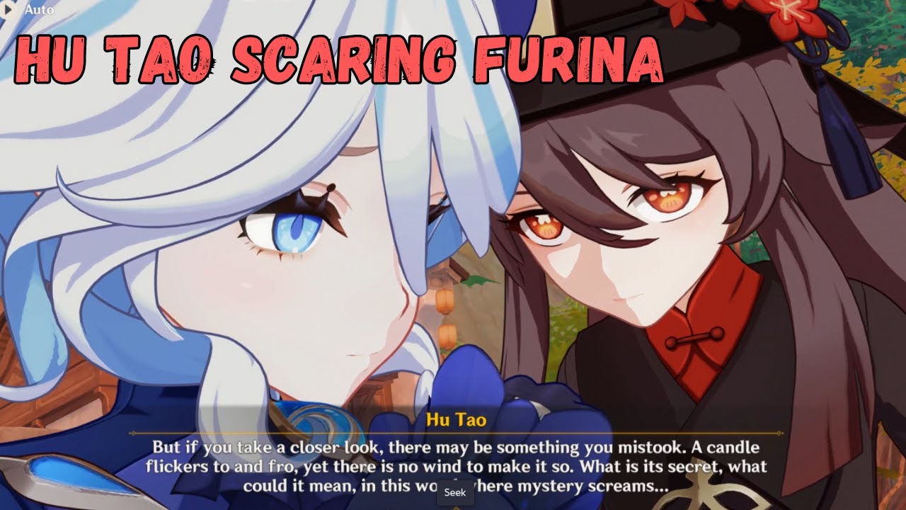 Hu Tao Telling Furina A Scary Story / Convincing Her To Go Home With ...