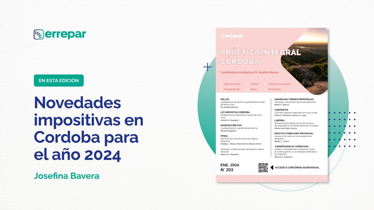 Novedades impositivas en Cordoba para el año 2024 - YouTube