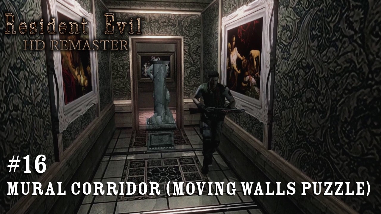 RESIDENT EVIL HD REMASTER | #16 | MURAL CORRIDOR (MOVING WALLS PUZZLE ...