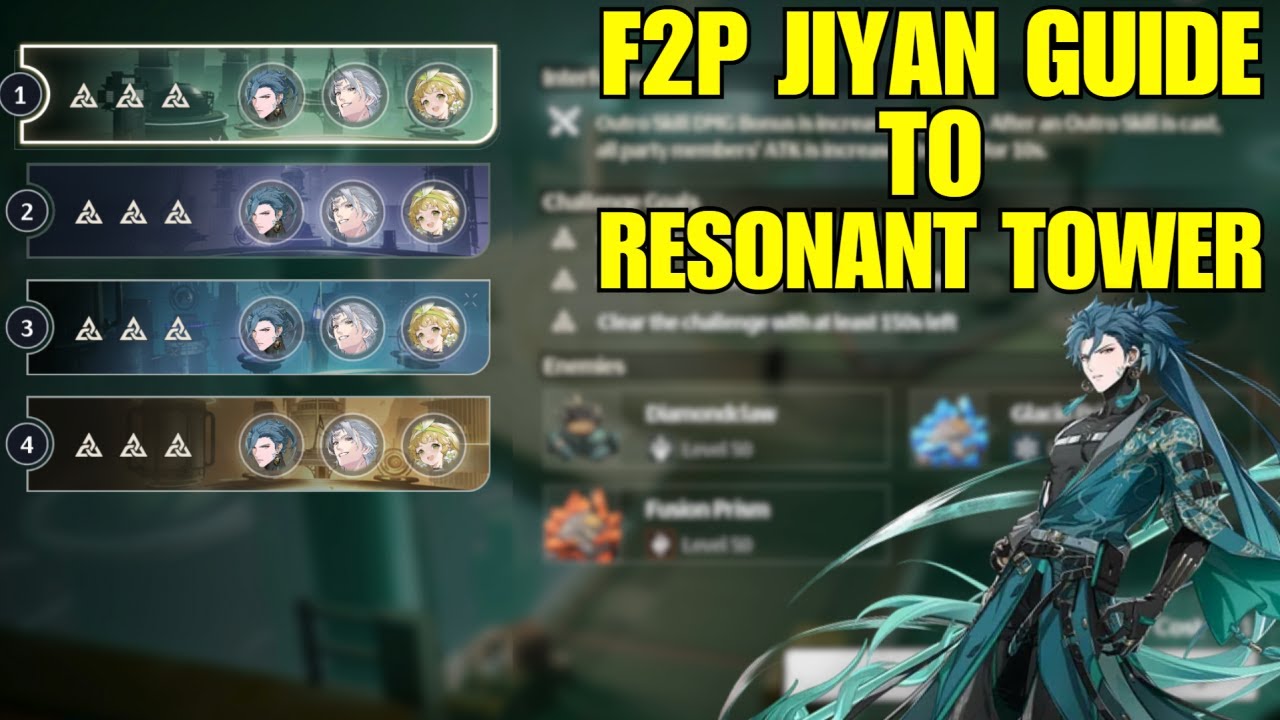 F2P JIYAN GUIDE TO RESONANT TOWER FLOOR 1-4 (FIRST HALF 12 ...