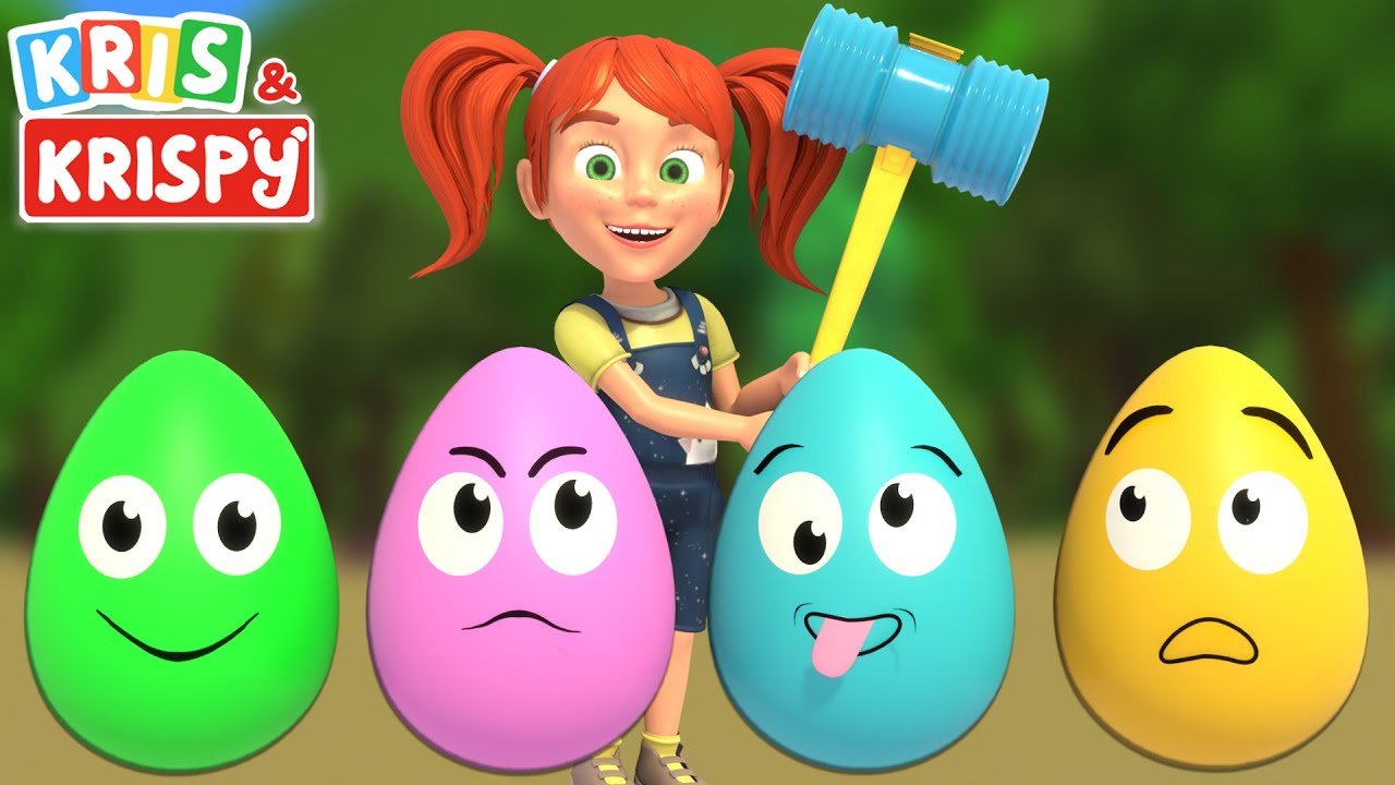 Surprise Eggs Kids Songs | Baby 10 Color Eggs Song | Kris and Krispy ...