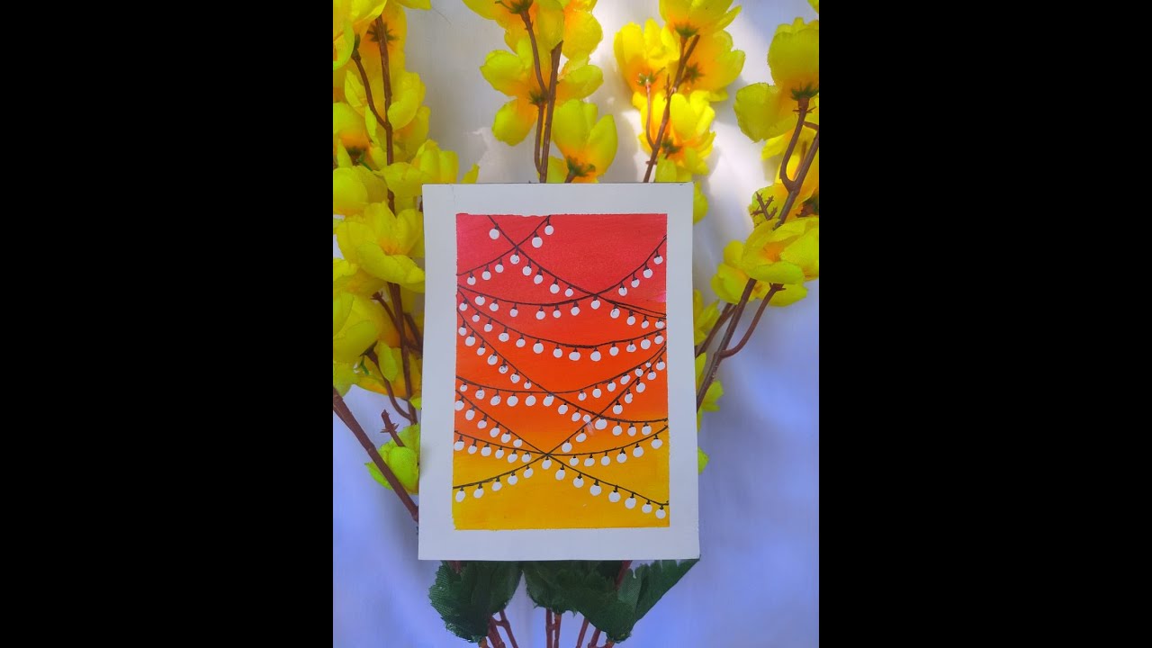 String lights painting | Painting tutorial for beginners | Acrylics ...