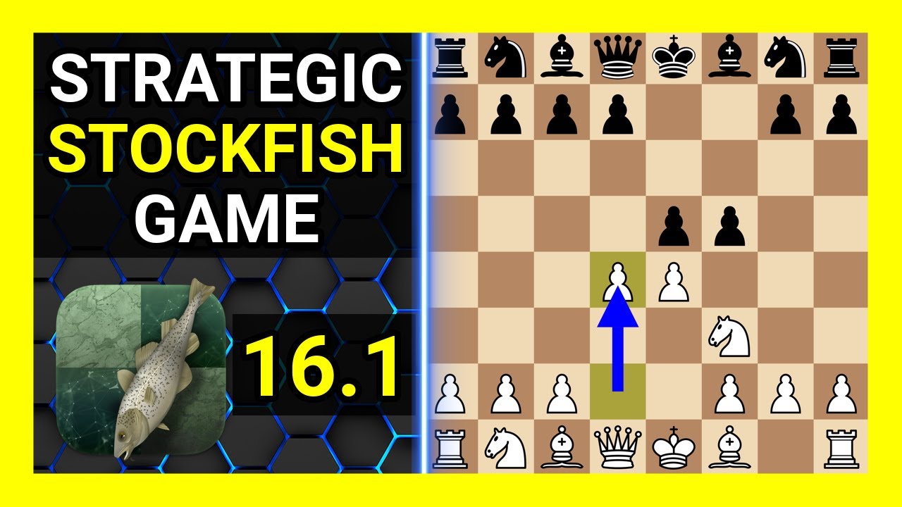 Strategic Stockfish 16.1 Chess Game, Latvian Gambit, Mason ...