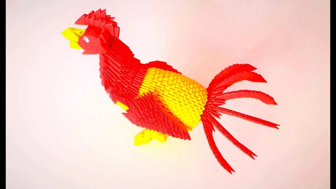TOP 3D ORIGAMI ROOSTER 2017! - YouTube