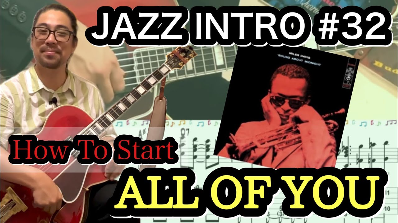 JAZZ GUITAR LESSON - Standard JAZZ INTRO#30 - ALL OF YOU pattern that ...