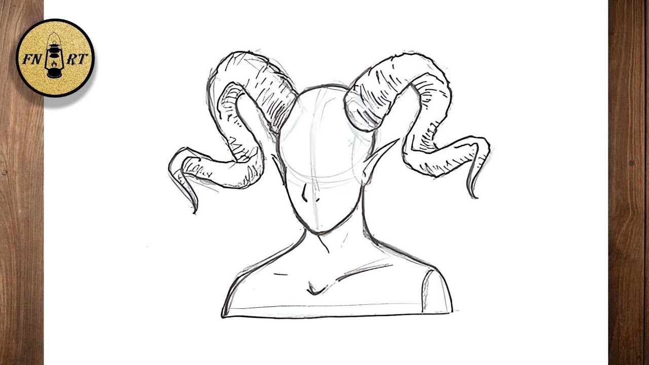 How to draw ram horns on a person - YouTube