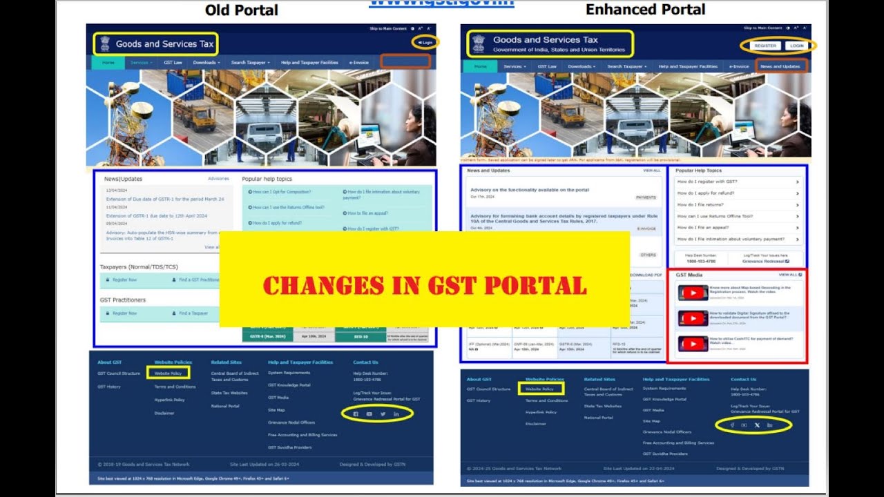 3ನೇ ಮೇ 2024 ರಿಂದ ಹೊಸ GST ಪೋರ್ಟಲ್ | GST ಪೋರ್ಟಲ್ ಅನ್ನು ಮೇ 2024 ರಿಂದ ಬದಲಾಯಿಸಲಾಗಿದೆ | GST PORTAL ...