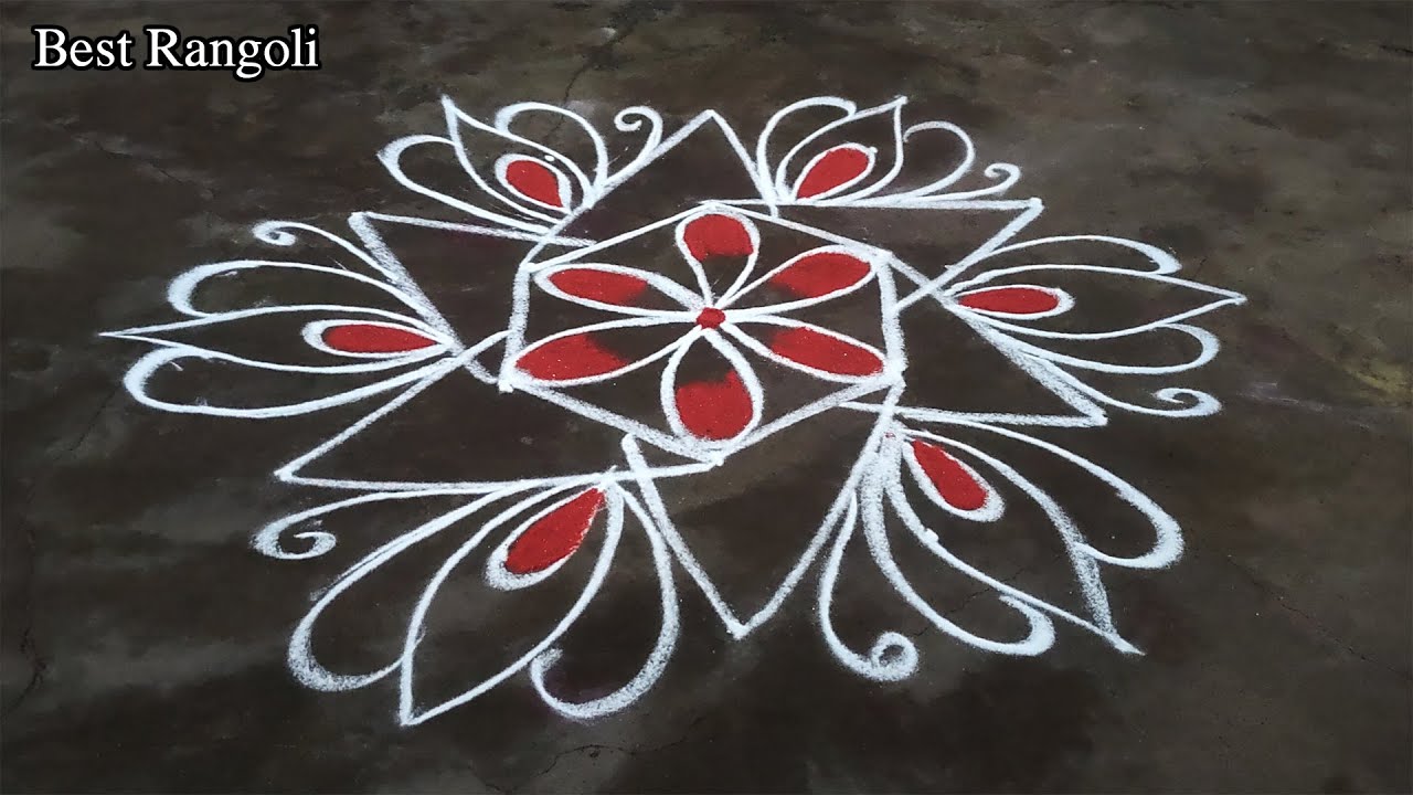 Monday rangoli design // nice kolam // festival rangoli - YouTube