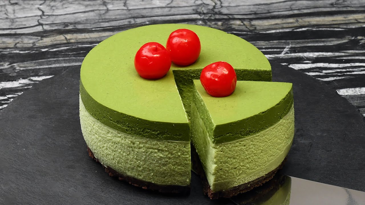 Unique recipe Matcha Cheesecake! No baking. - YouTube