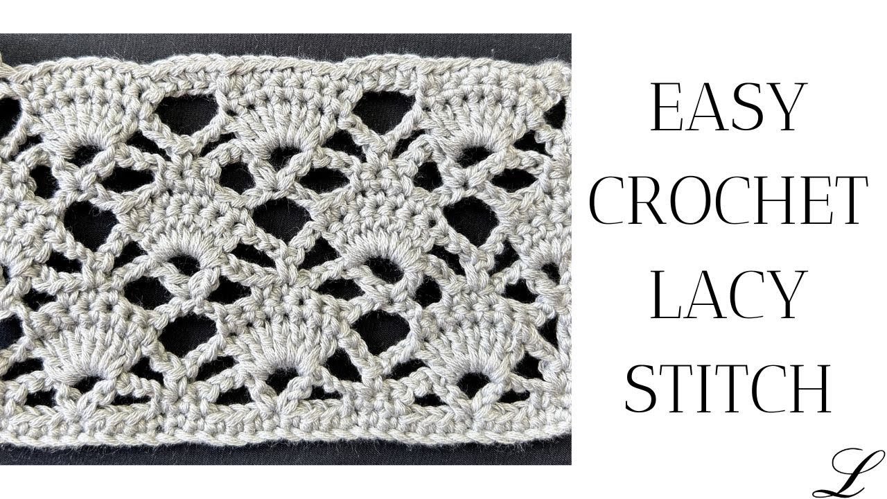 Easy lace stitch tutorial | Diagram included - YouTube