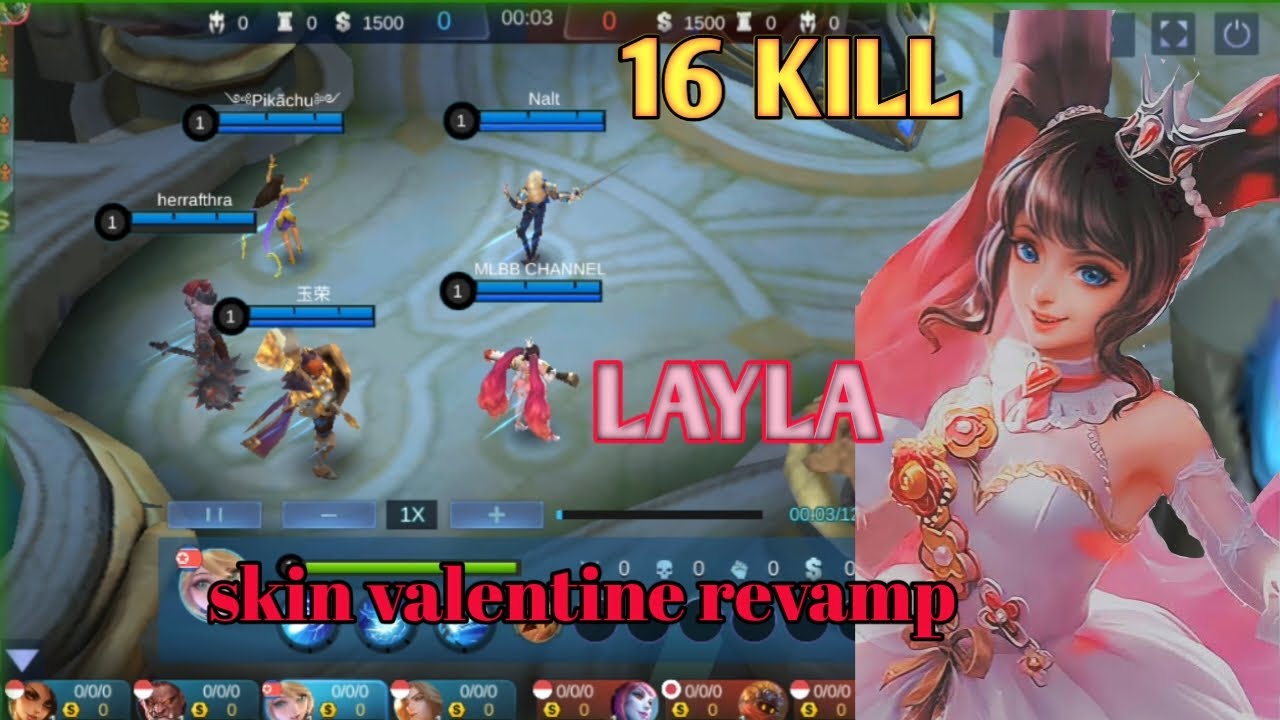 SKIN REVAMP LAYLA VALENTINE || LAYLA GAMEPLAY || MOBILE LEGEND - YouTube