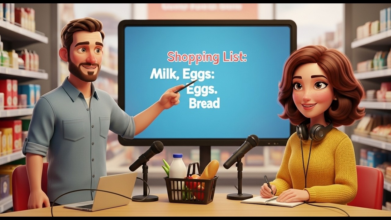 At the Supermarket 🛒 English Conversation Practice for Beginners A1–A2 ...