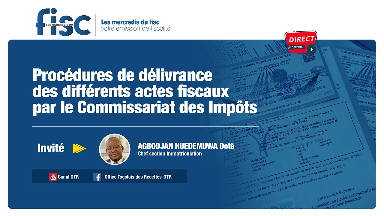 Mercredi du fisc : Procédures de délivrance des différents actes ...