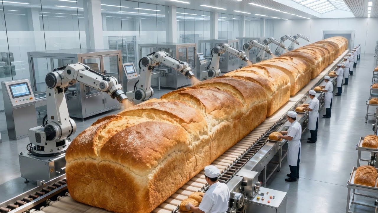 Bread Making from Grain to Packaged Loaf | Full Factory Process - YouTube