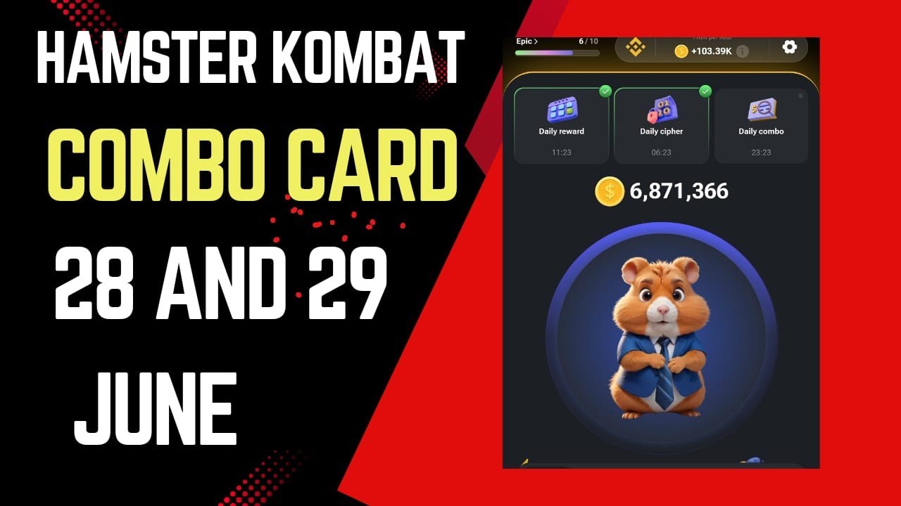 Today Hamster Kombat Combo Card 28 and 29 june! Hamster kombat Update ...