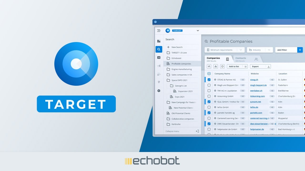 Echobot TARGET: Die größte B2B-Datenbank für aktuelle Verkaufschancen ...