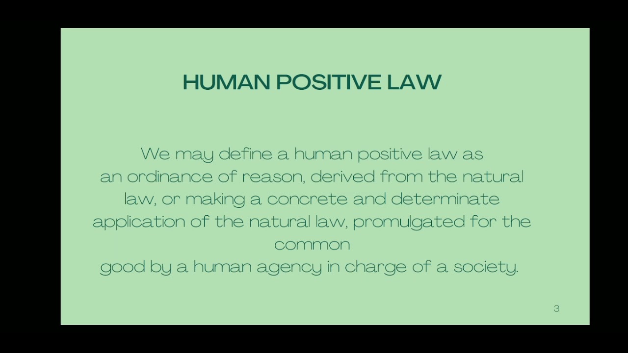 Human Positive Law - YouTube