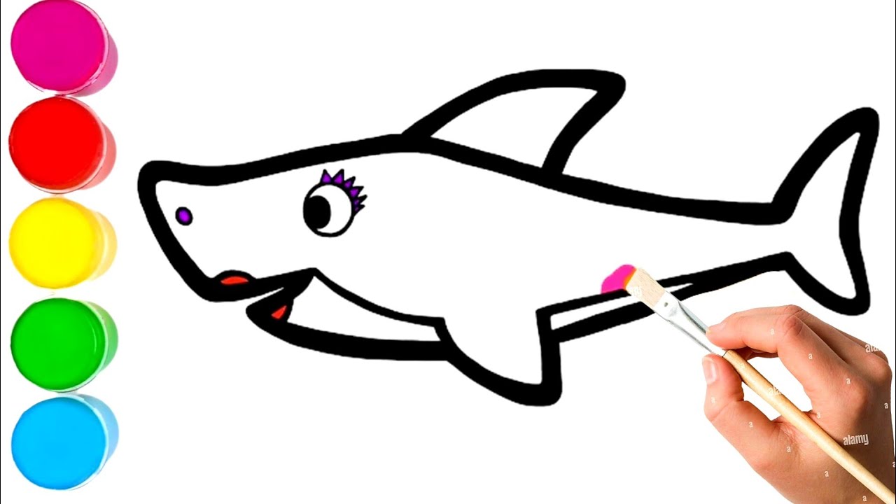 Learn How to Draw Pink Mommy Shark 🦈 | drawing for kids - YouTube