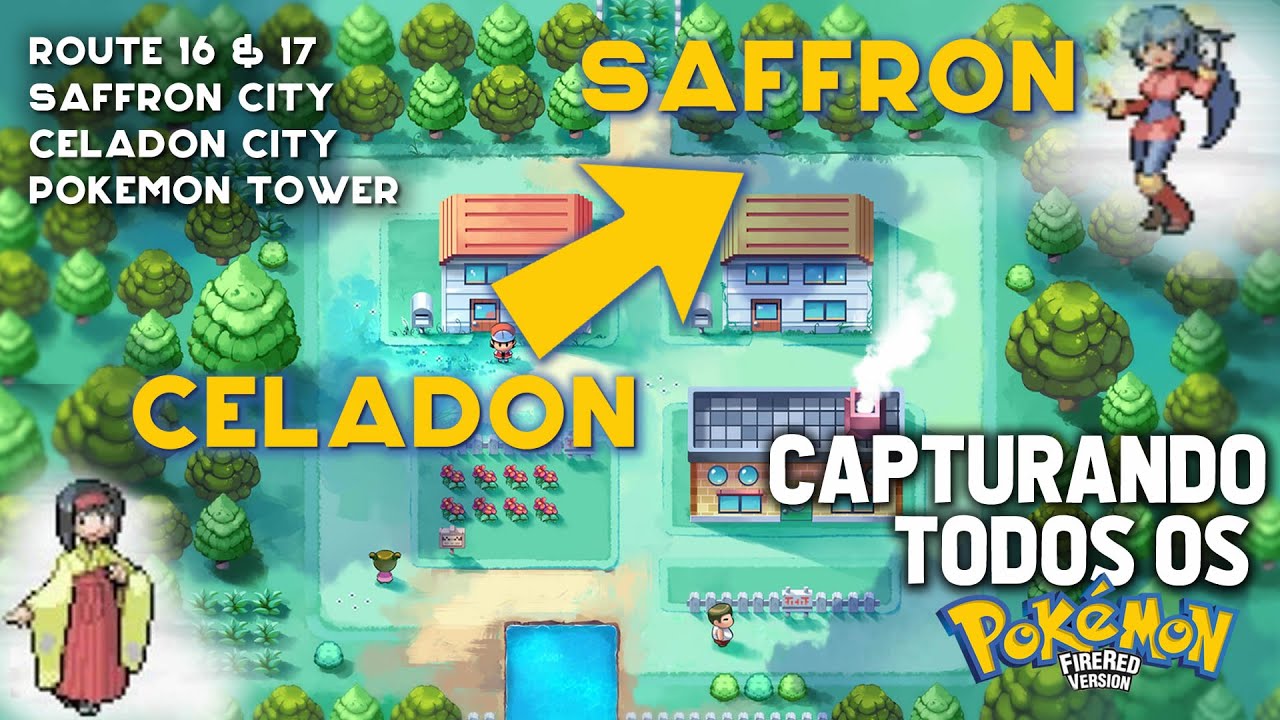 All Pokémon LOCATION (grass) - Celadon to Saffron Pokémon Fire Red ...