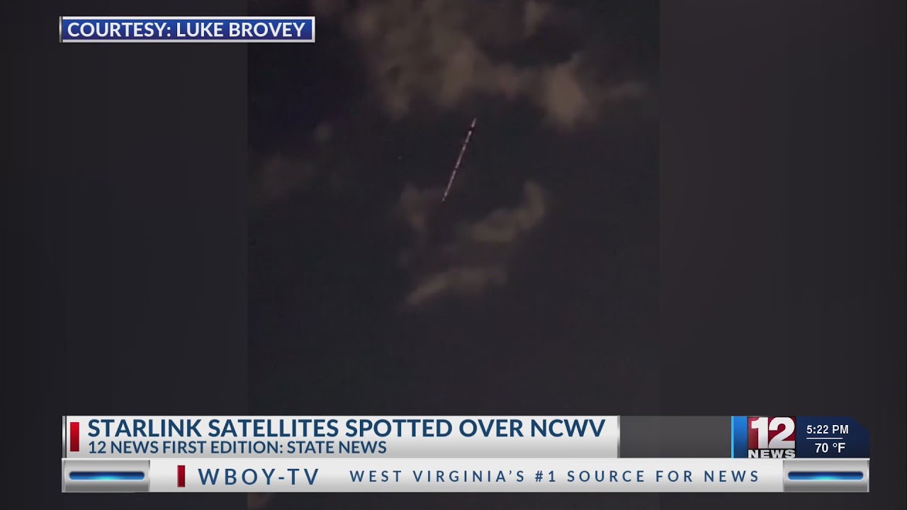 Starlink satellites spotted over NCWV - YouTube